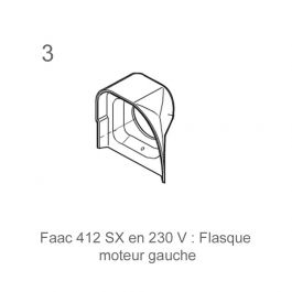 Flasque moteur gauche FAAC 412-230V SX Habitat Automatisme